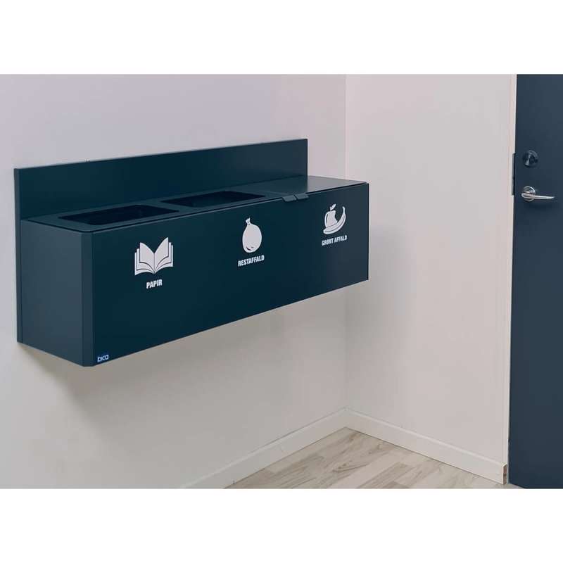 Køb Affaldssystem affaldssortering Bica 911 3x20L på væg H45cm, hos ...
