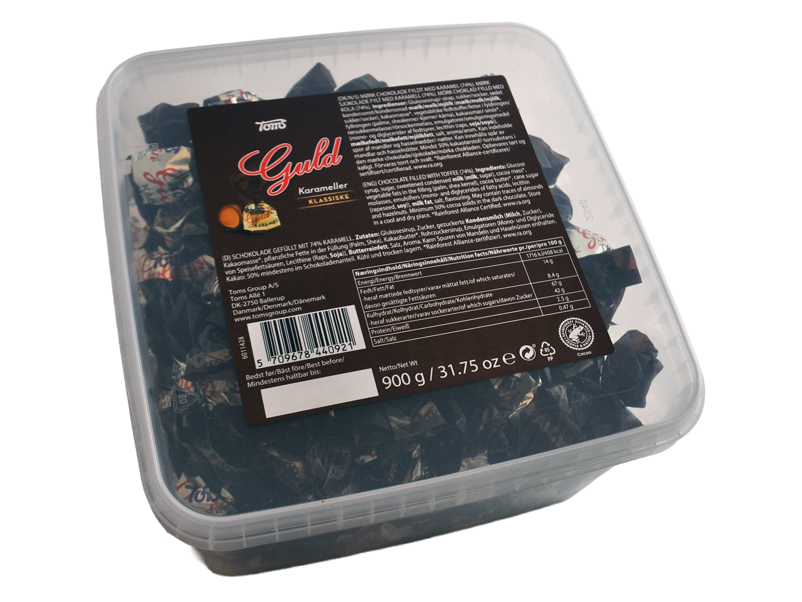 Buy Tom's Gold Caramels, 900 grams at Ornestation Mors ApS