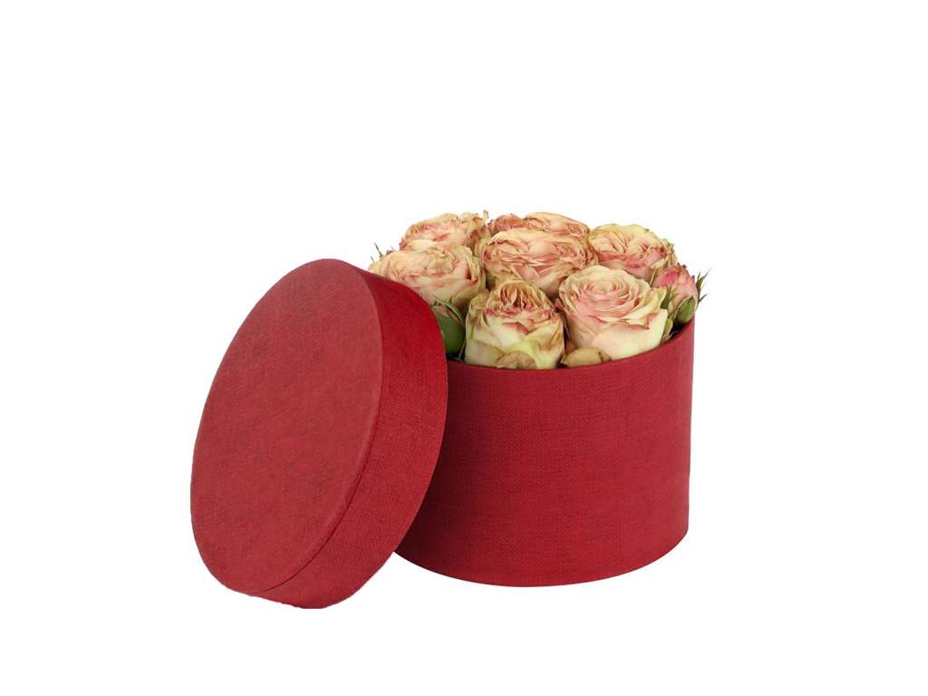 Red round gift box | flowerbox