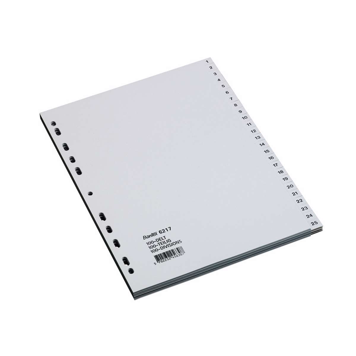 Register A4 1-100 i plast grå