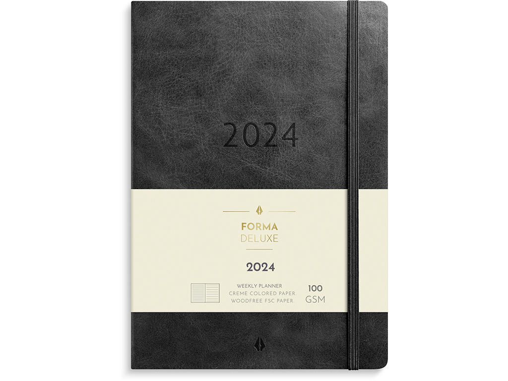 Kalender, 2024, A5 Forma Deluxe, 1 uge pr. opslag, Sort, Mayland | IT ...