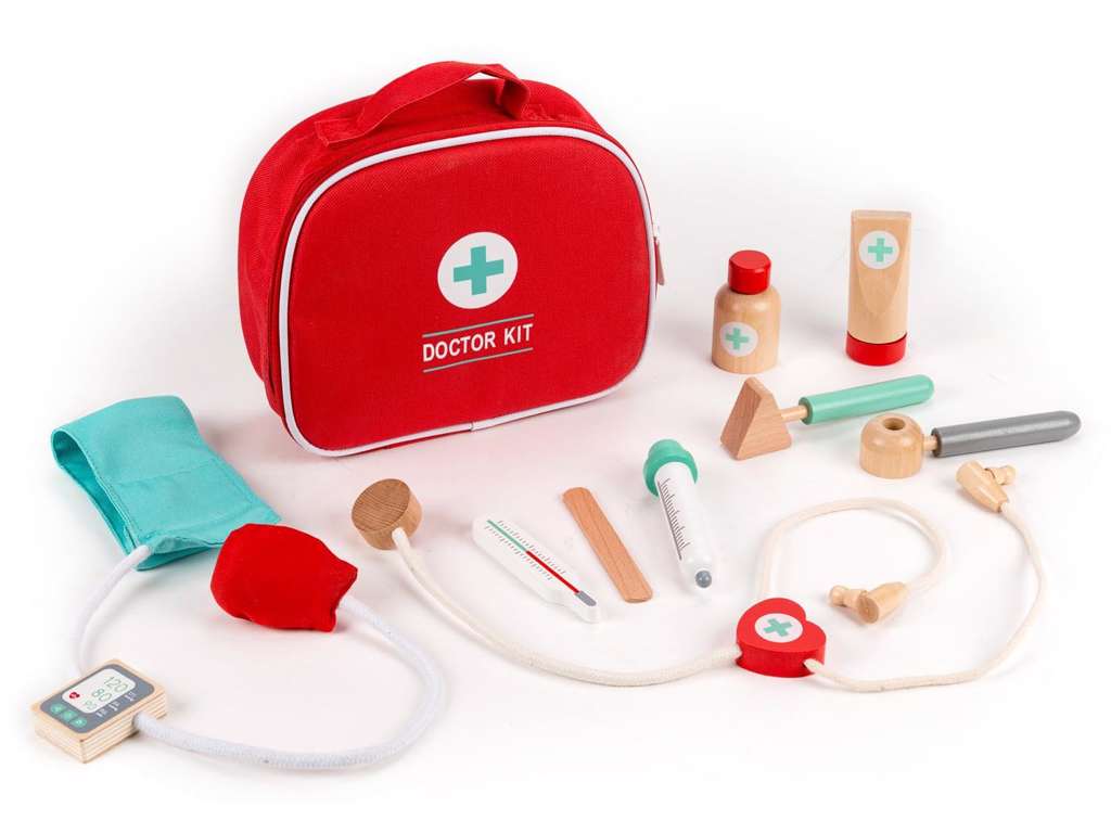 Køb 3-2-6 Doktorsæt i træ med tilbehør hos Superhelten Legetøj