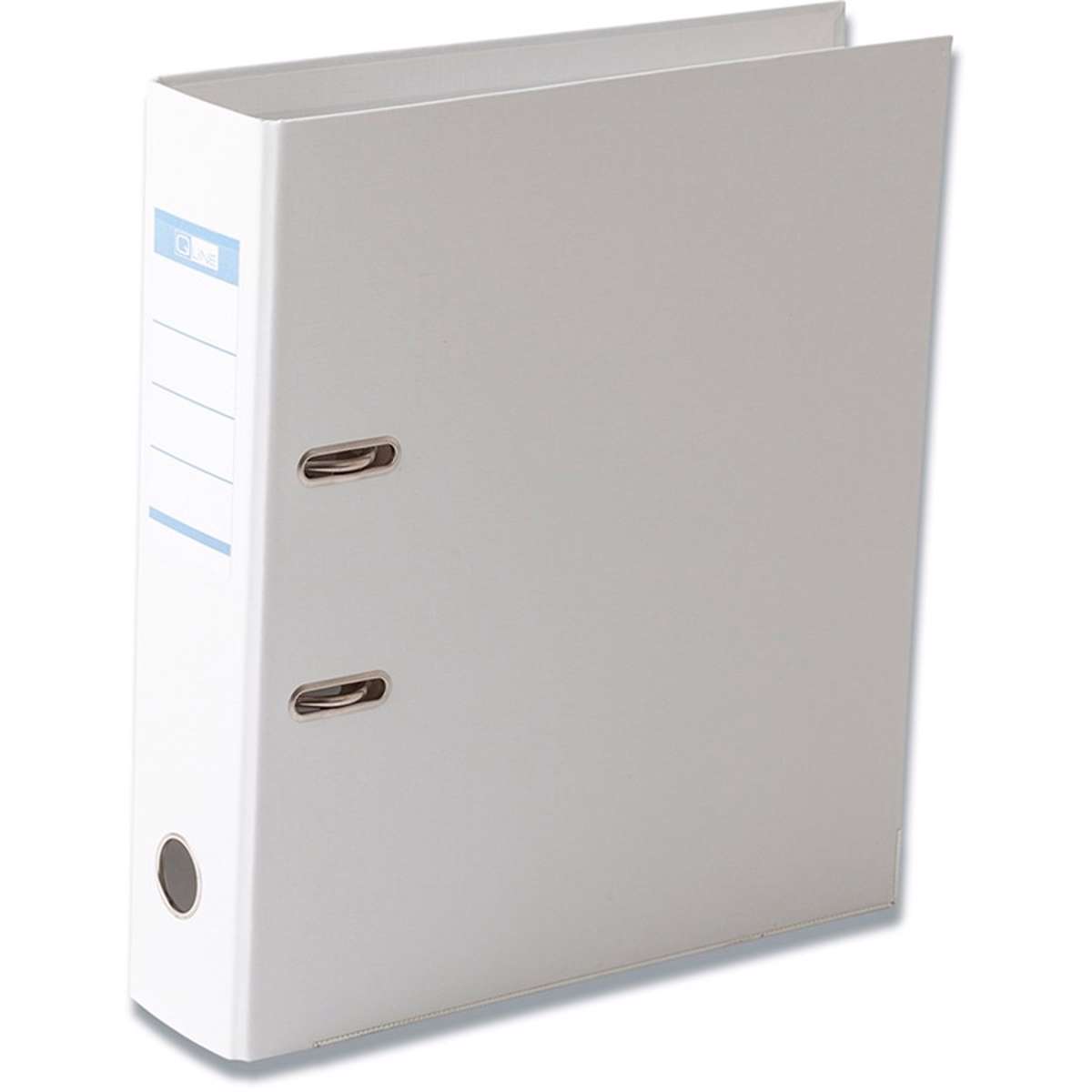 Brevordner Q-Line hvid A4 metalskinne 75mm ryg