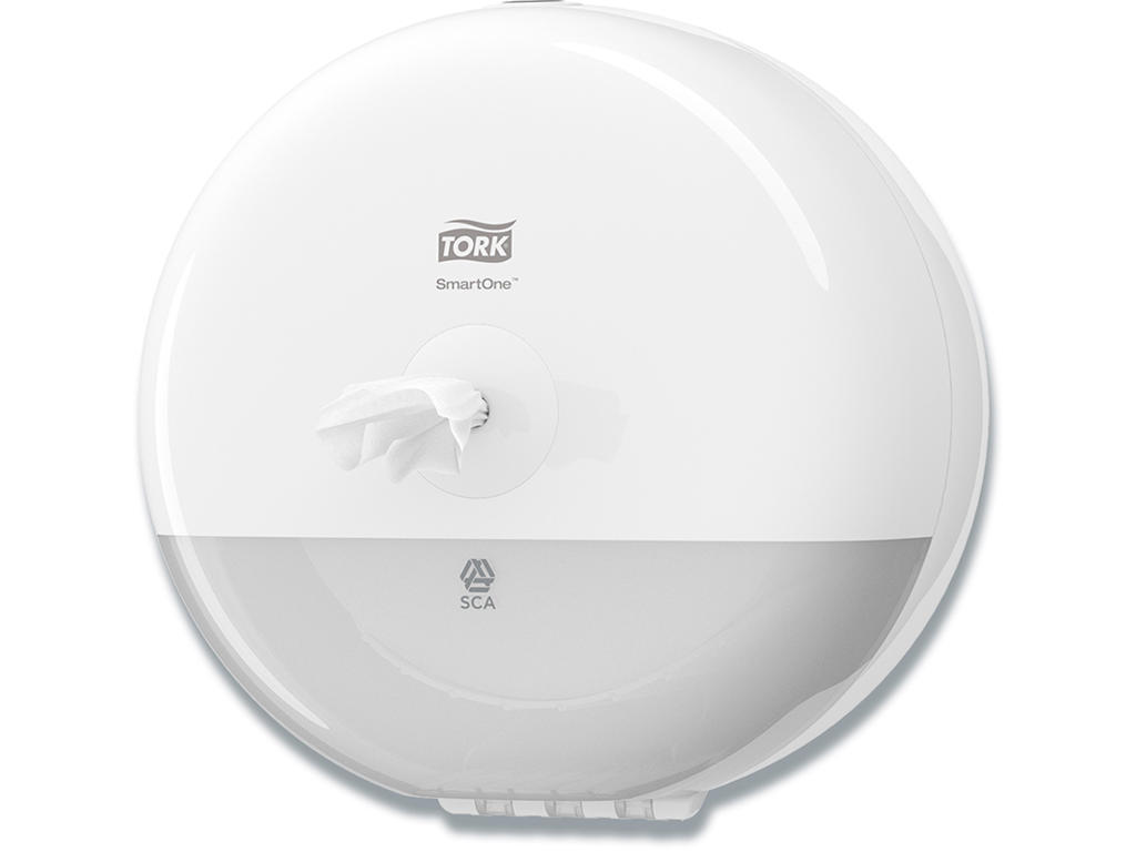 Køb Dispenser Tork SmartOne Mini hvid t/toil t/toiletpapir hos Kontor Syd