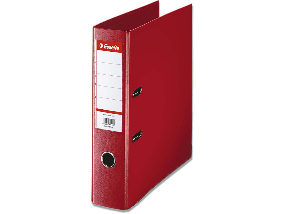 Køb Brevordner A4 75mm PP FSC std. Rød hos Kontor Syd