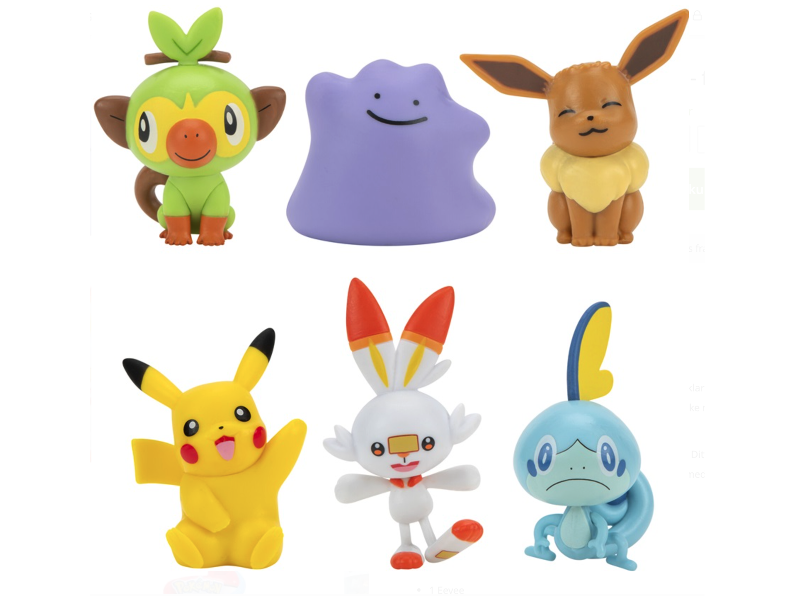 Køb Pokémon Battle Figure 6-pak: Pikachu, Eevee, Ditto, Scorbunny ...