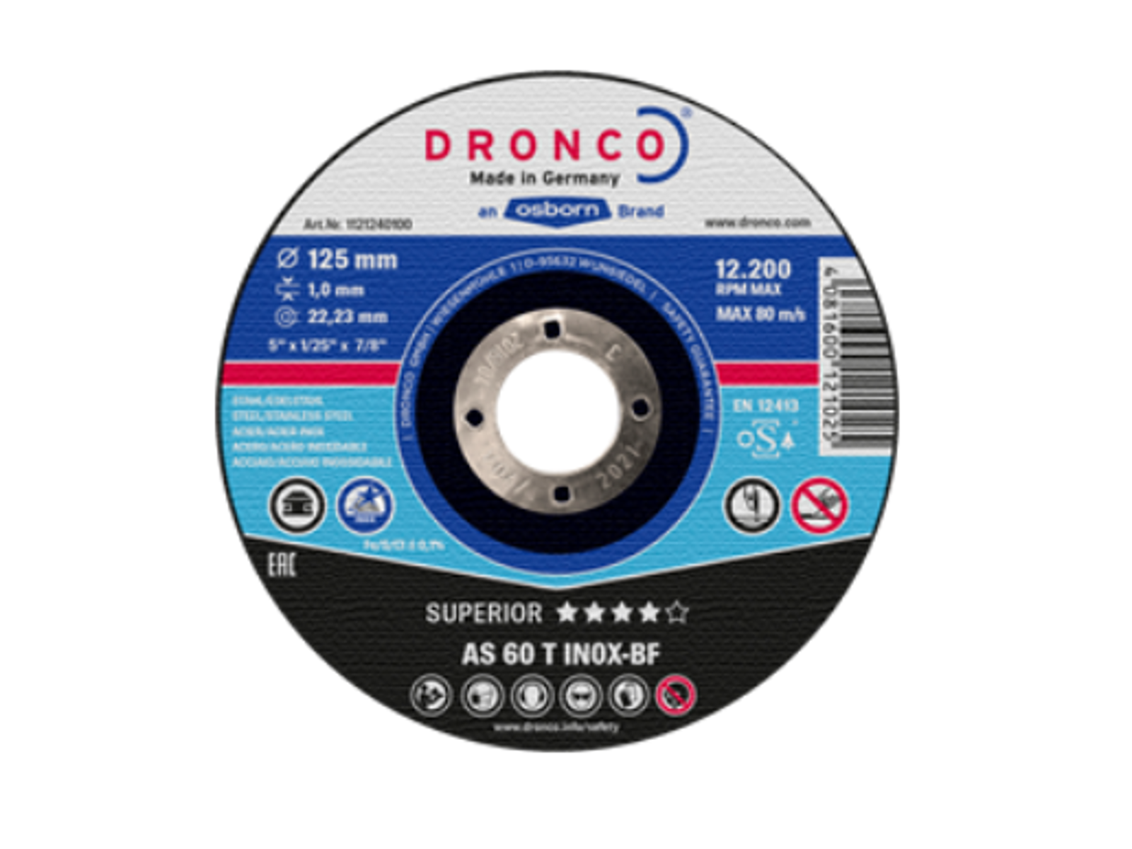 K b SK RESKIVE 125 X 1 0 MM AS60 INOX SPECIAL DRONCO Hos Teknidan Webshop